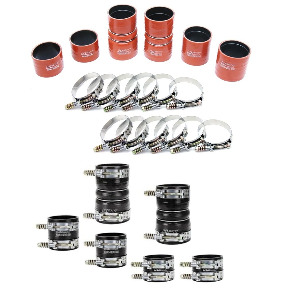 HPS High Temp Reinforced Silicone Intercooler Boot Kit 99-03 Ford 7.3L ...