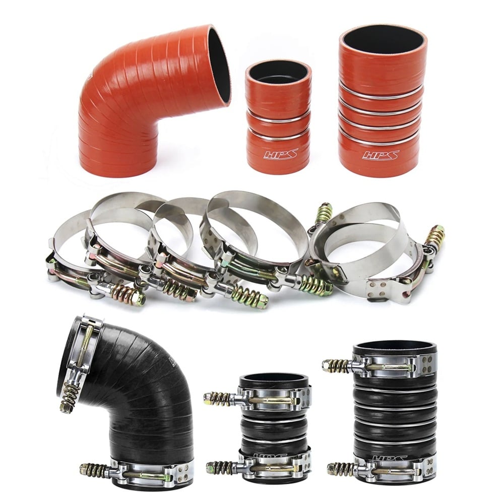 HPS High Temp Reinforced Silicone Intercooler Boot Kit 06-10 GM 6.6L D ...