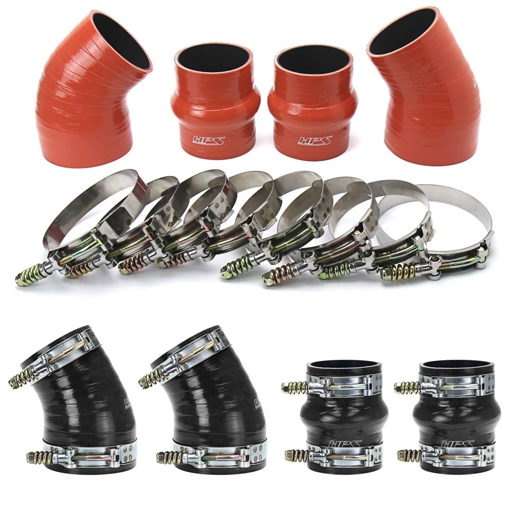 HPS High Temp Reinforced Silicone Intercooler Boot Kit 94-02 Dodge 5.9 ...