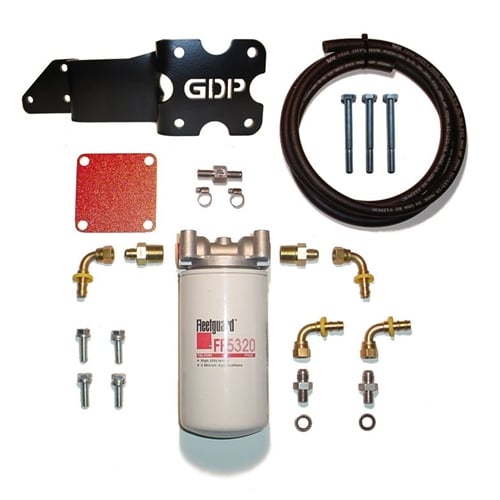 GDP MK-2 High Flow Fuel Filter W/ Big Line Kit APPS Mount 03-05 Dodge ...
